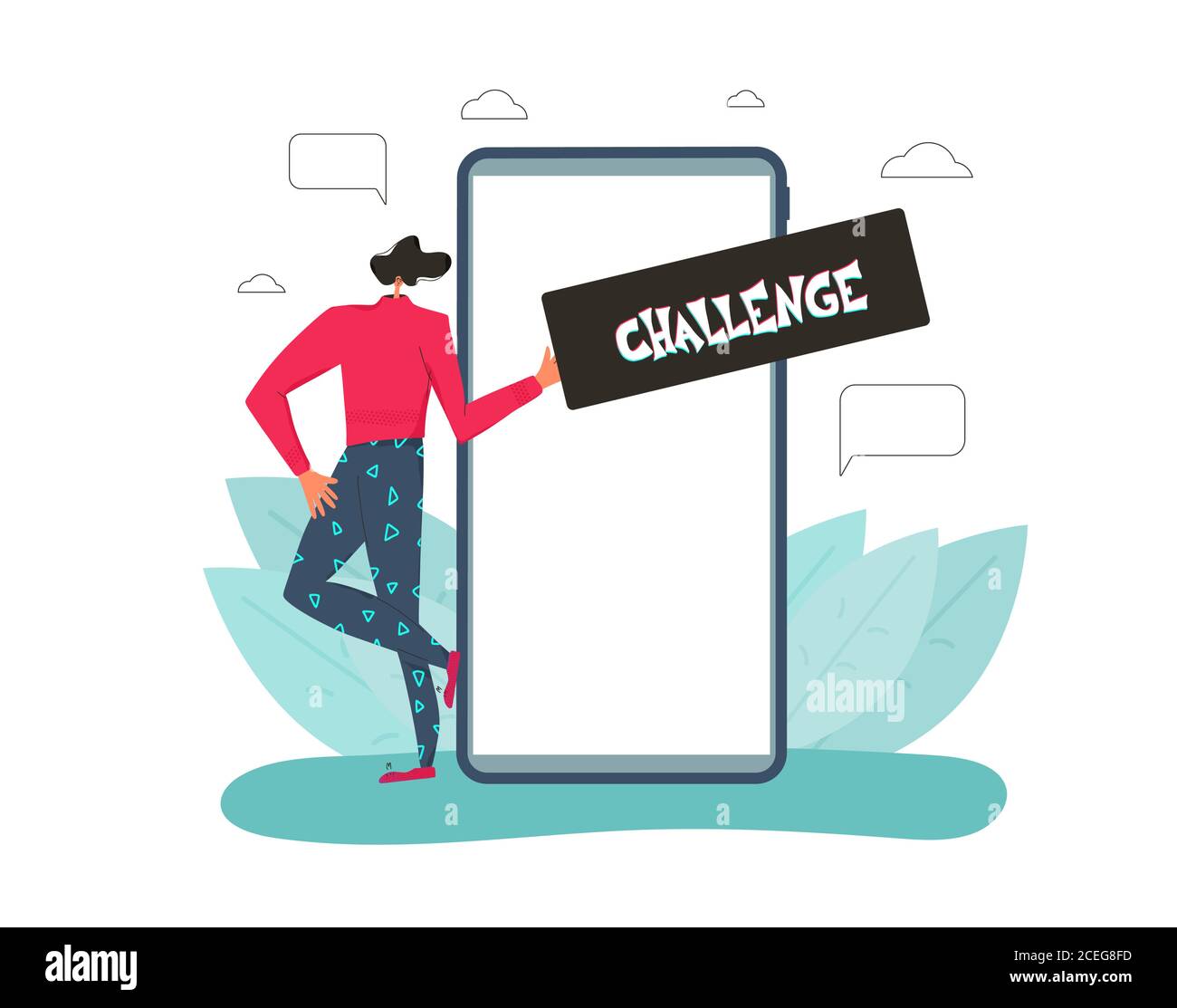 Challenge annonce. Social media flashmob or contest. Vector flat ...