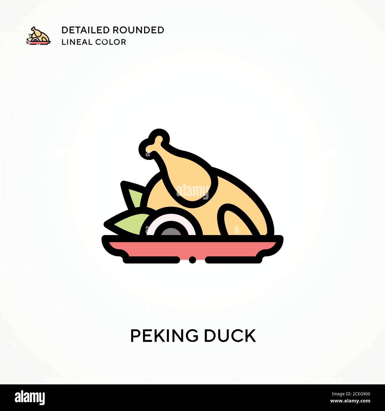 Peking duck detailed rounded lineal color. Modern vector illustration ...