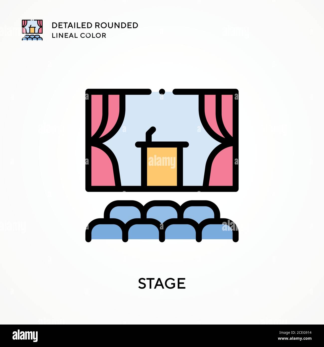 Stage detailed rounded lineal color. Modern vector illustration ...