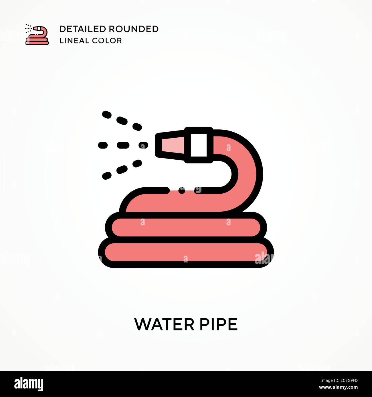 Water pipe detailed rounded lineal color. Modern vector illustration ...
