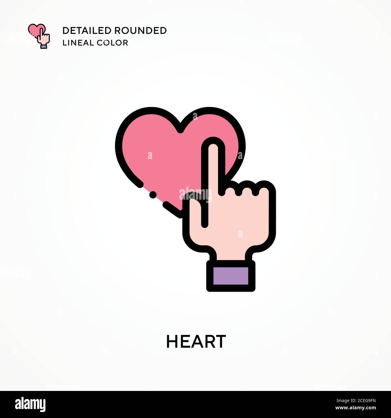 Heart detailed rounded lineal color. Modern vector illustration ...