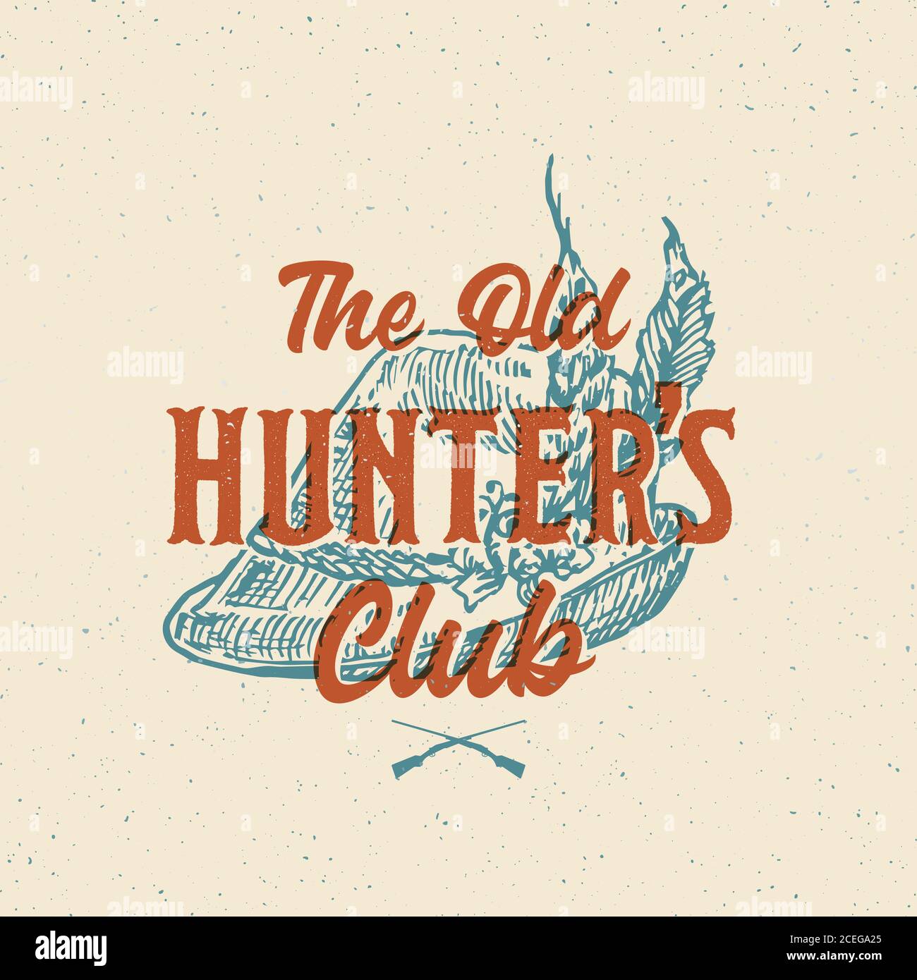 Old Hunters Club Abstract Vector Sign, Symbol or Logo Template ...