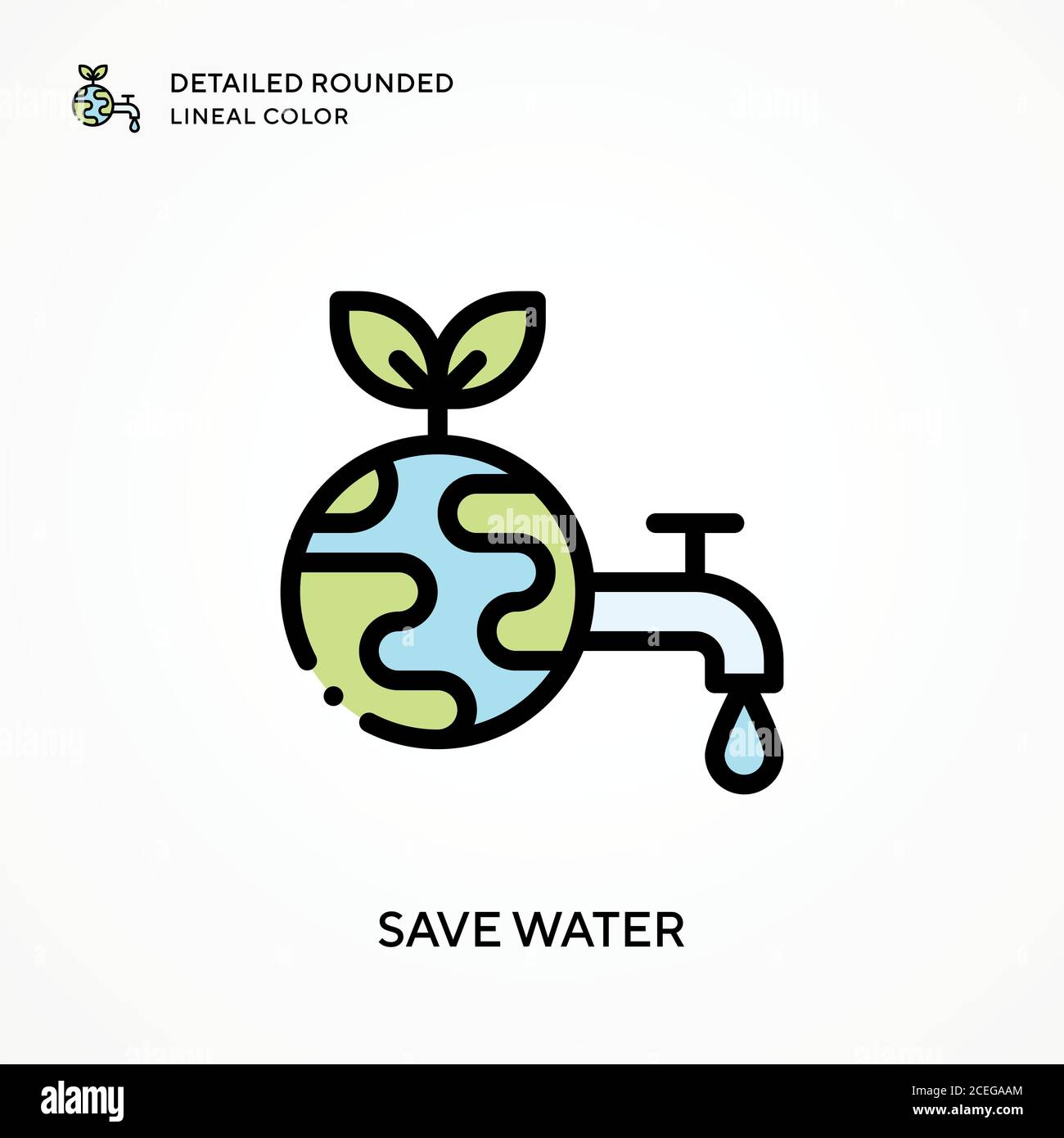 Save water detailed rounded lineal color. Modern vector illustration ...