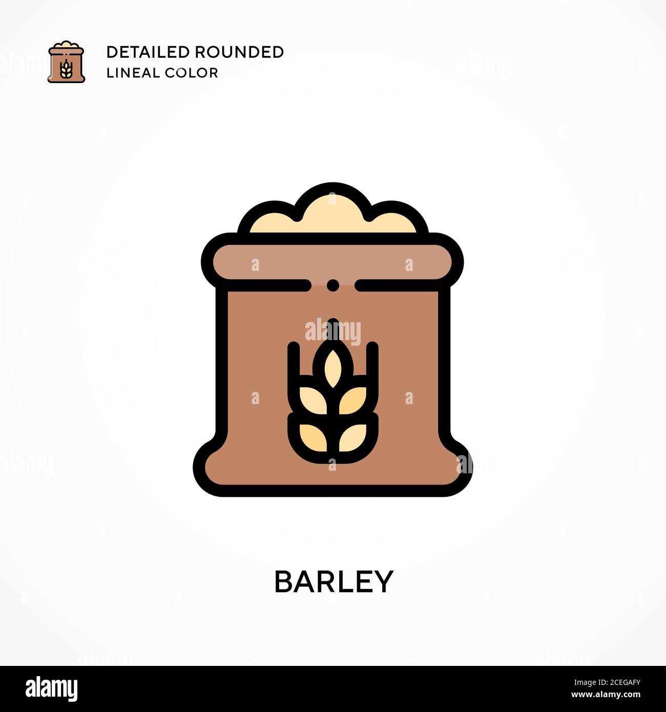 Barley detailed rounded lineal color. Modern vector illustration ...