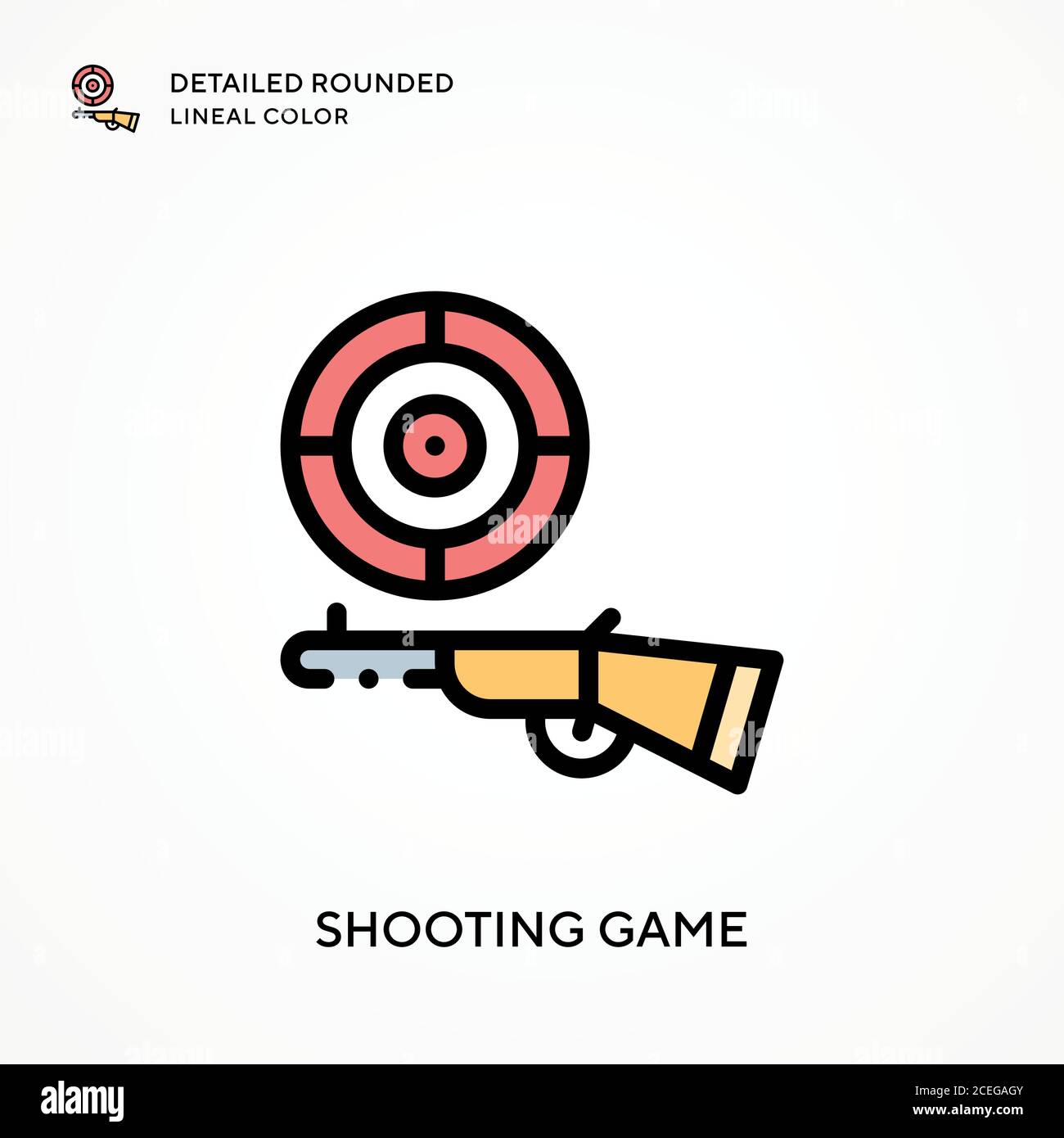Shooting game detailed rounded lineal color. Modern vector illustration ...