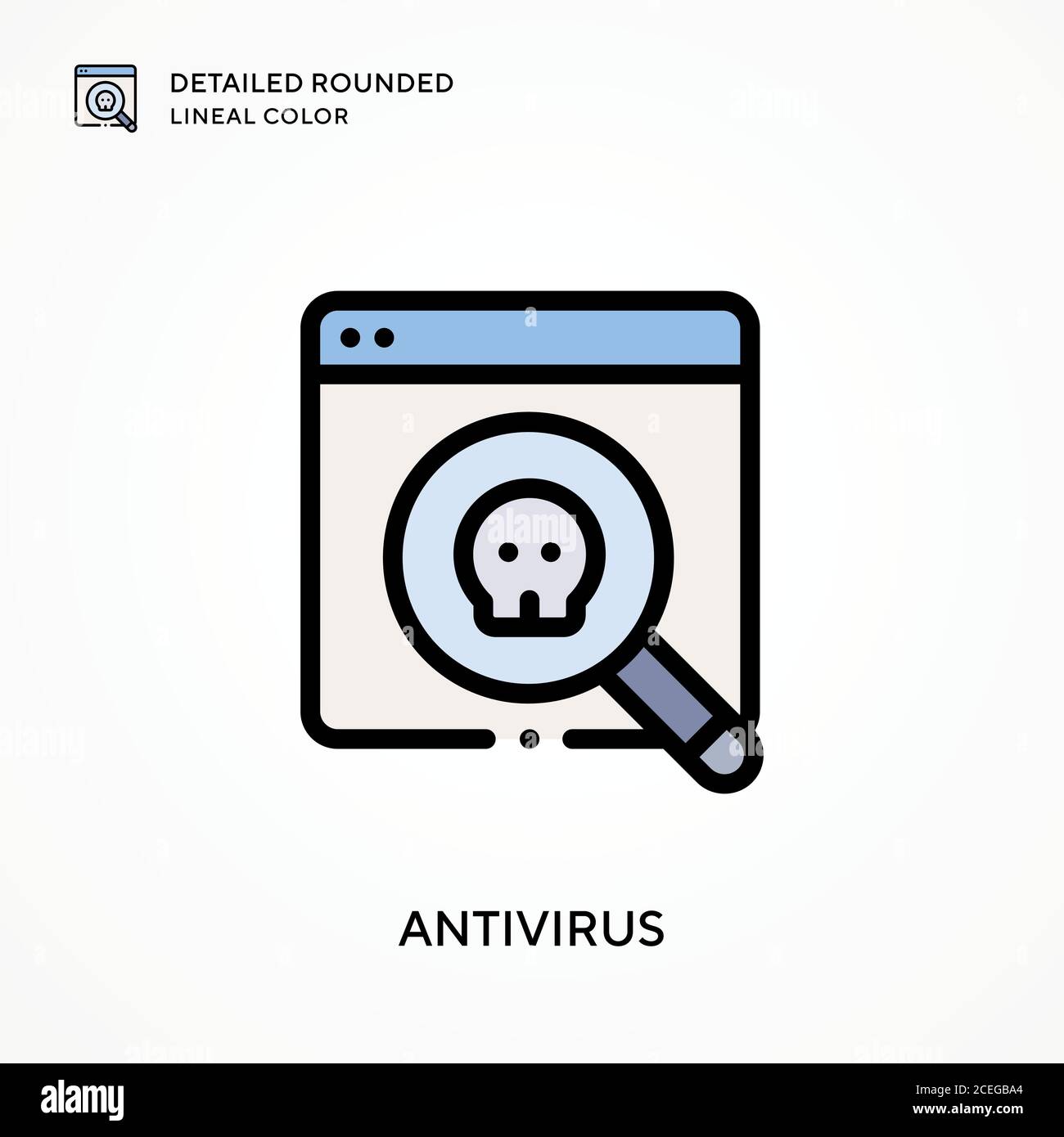 Antivirus detailed rounded lineal color. Modern vector illustration ...