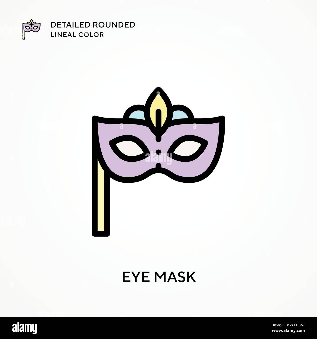 Eye mask detailed rounded lineal color. Modern vector illustration ...