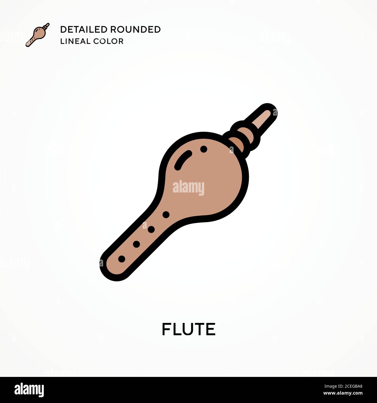 Flute detailed rounded lineal color. Modern vector illustration ...