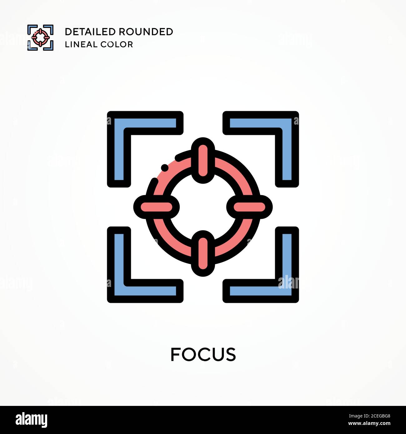 Focus detailed rounded lineal color. Modern vector illustration ...