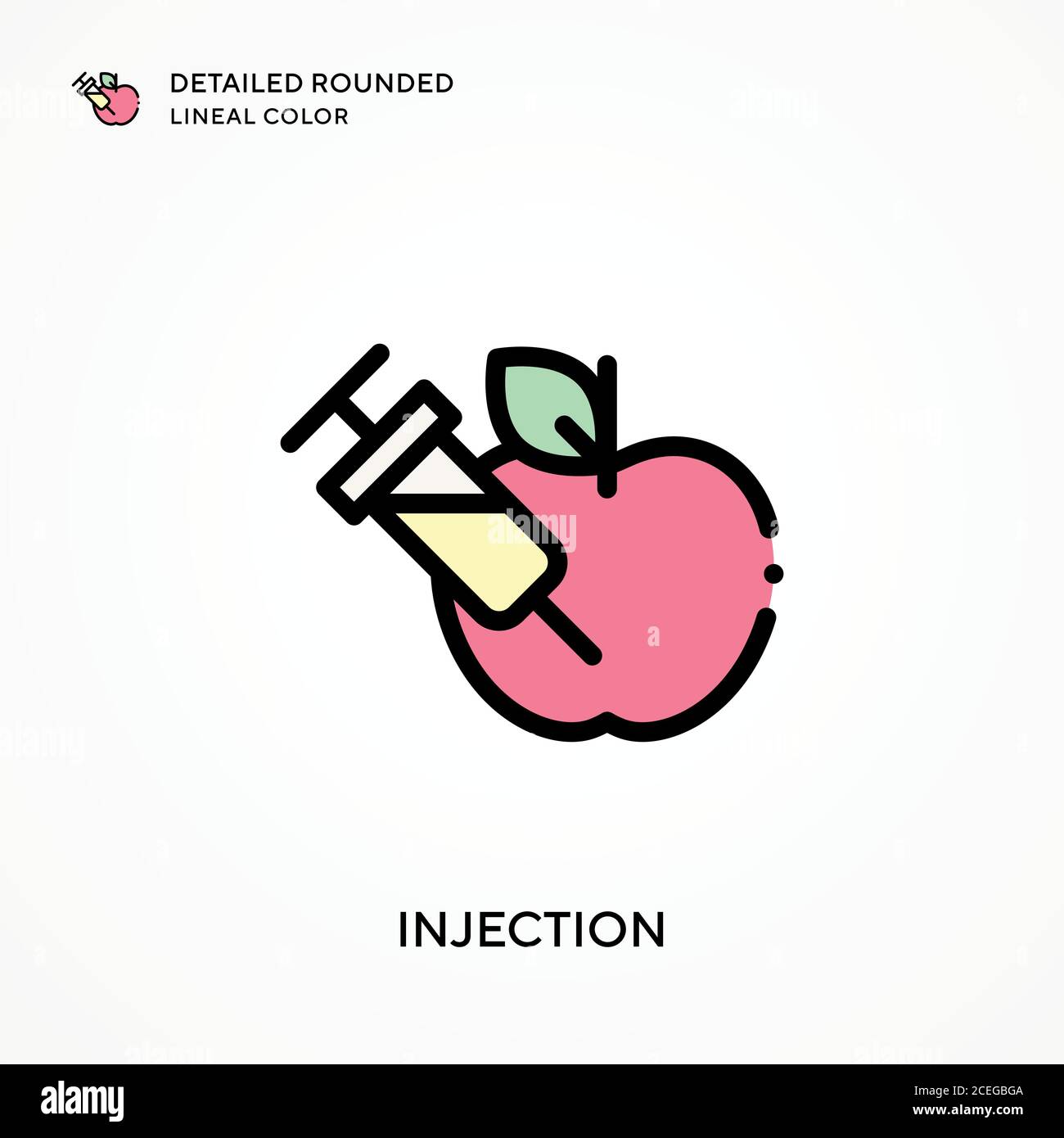 Injection detailed rounded lineal color. Modern vector illustration ...
