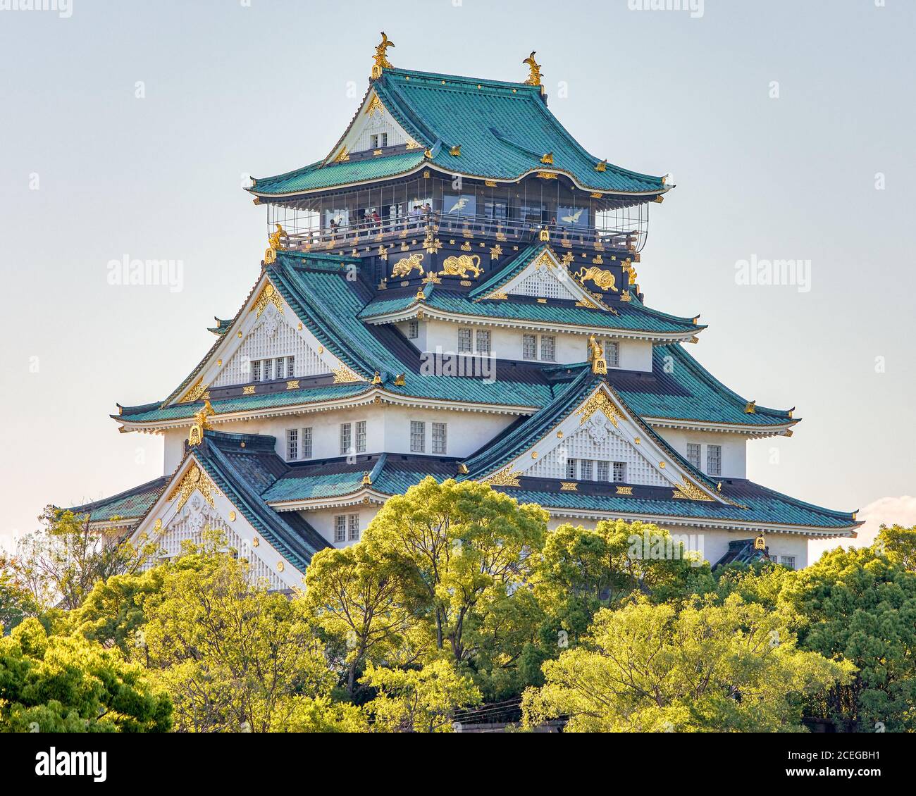 Beautiful old Osaka Castle, one of the most famous symbols of Osaka and ...