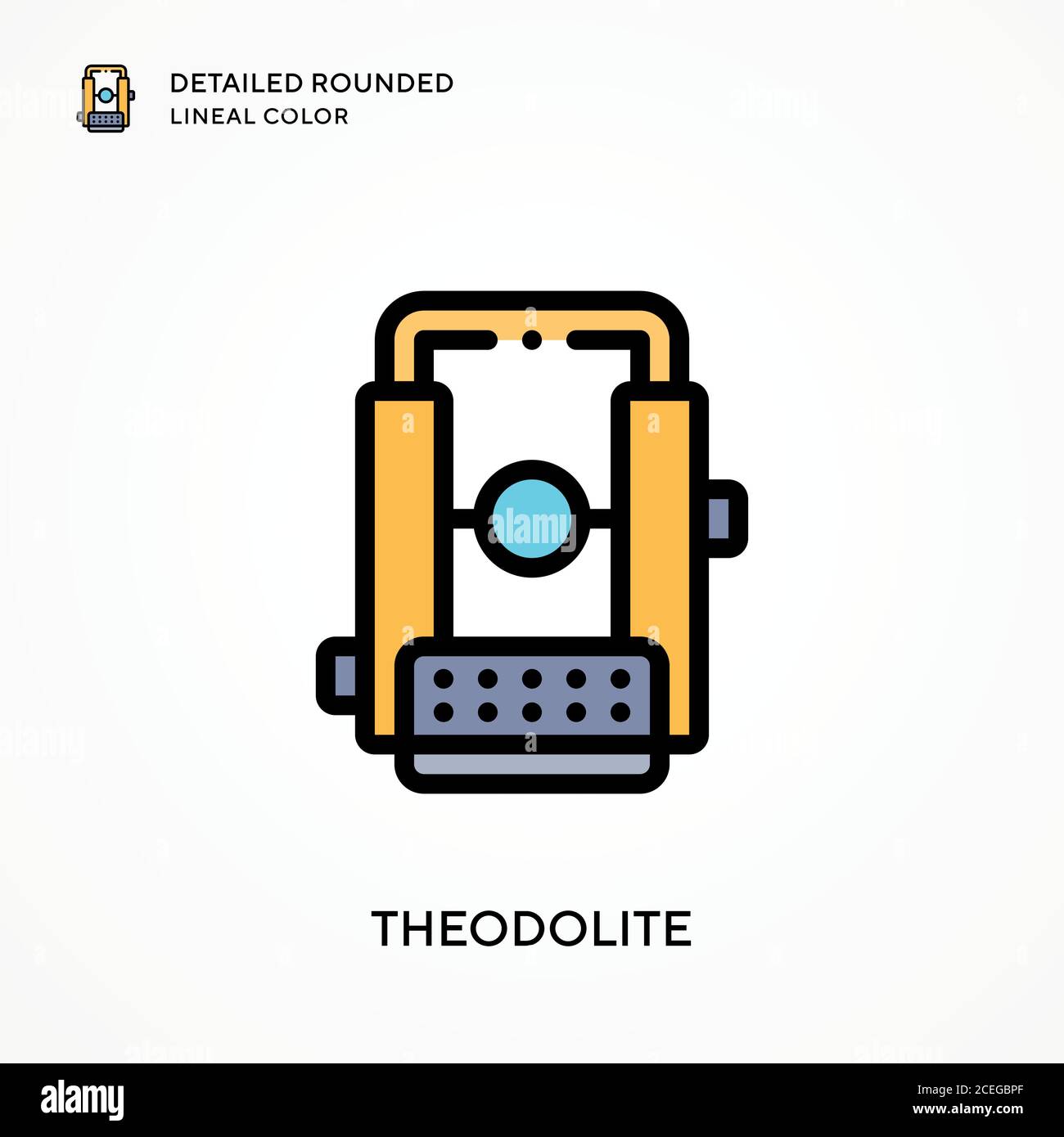 Theodolite detailed rounded lineal color. Modern vector illustration ... Theodolite detailed rounded lineal color. Modern vector illustration ...