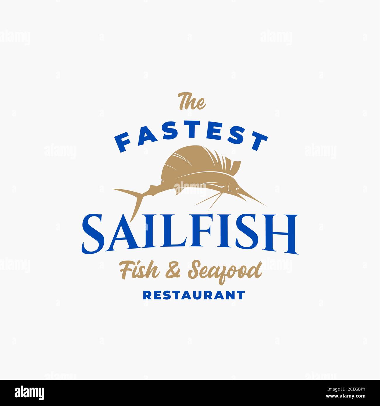 Fastest Sailfish Fish and Seafood Restaurant. Abstract Vector Sign ...