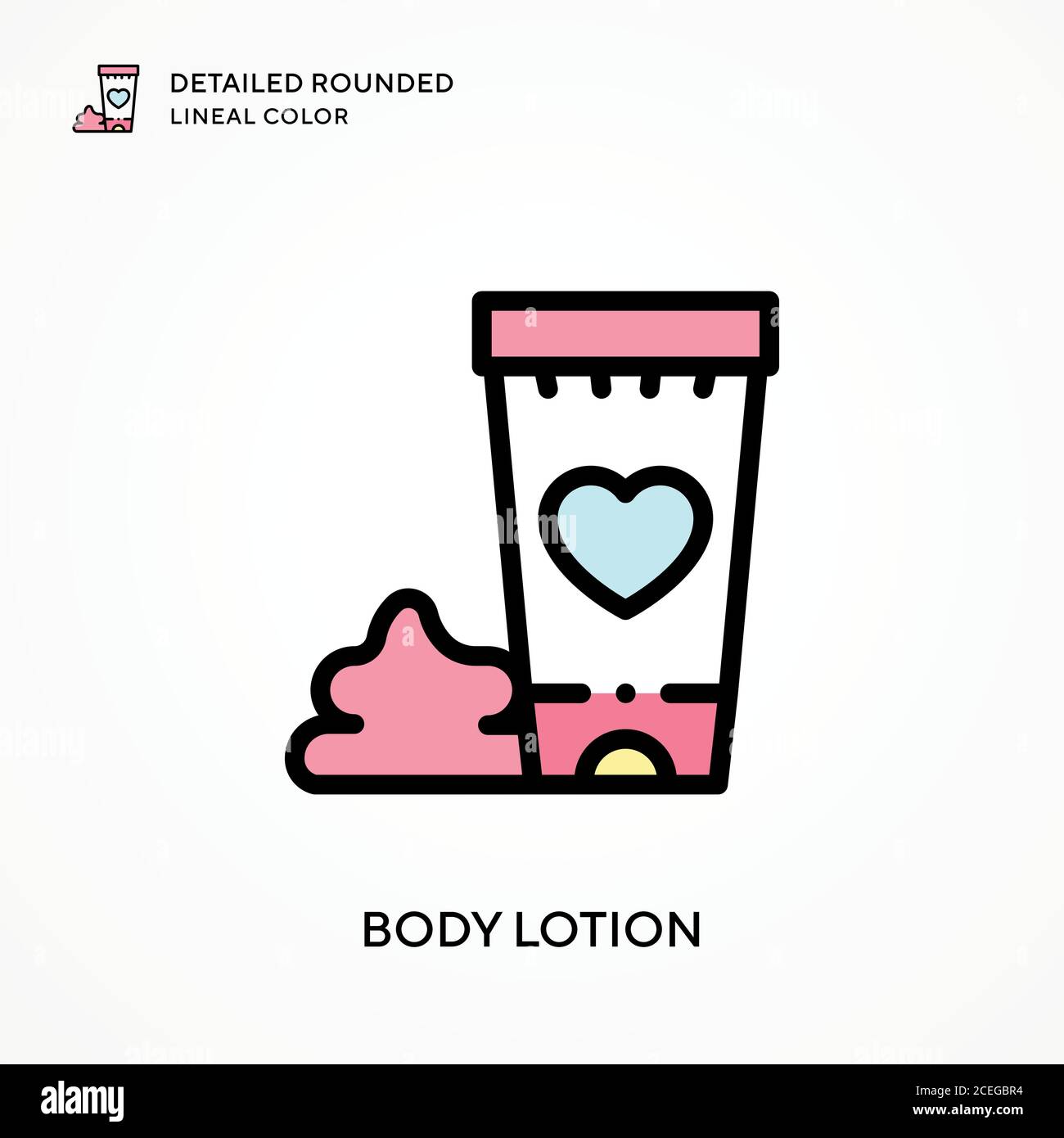 Body lotion detailed rounded lineal color. Modern vector illustration ...