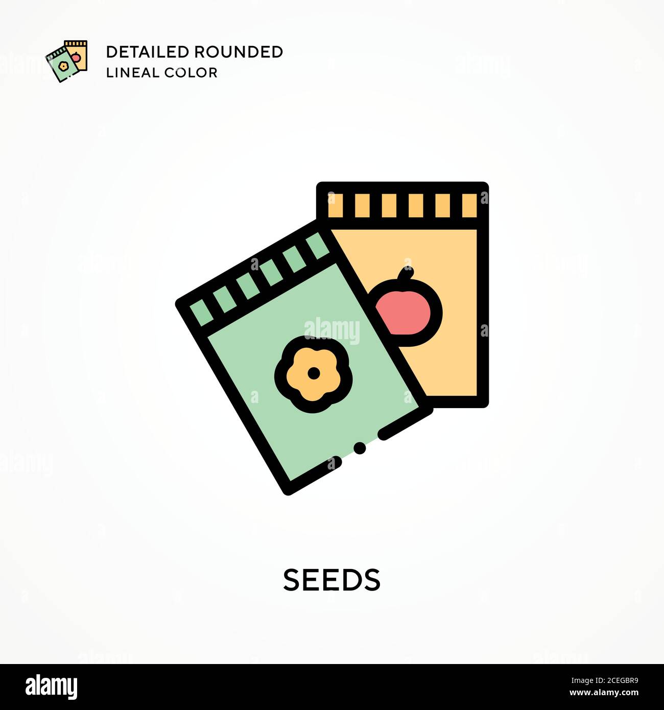 Seeds detailed rounded lineal color. Modern vector illustration ...