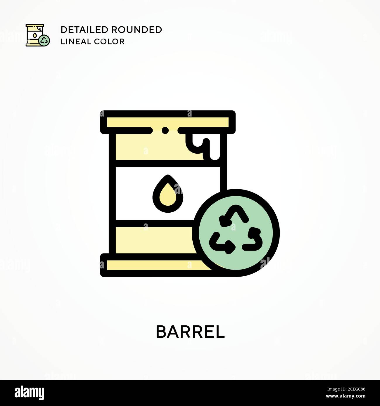 Barrel detailed rounded lineal color. Modern vector illustration ...