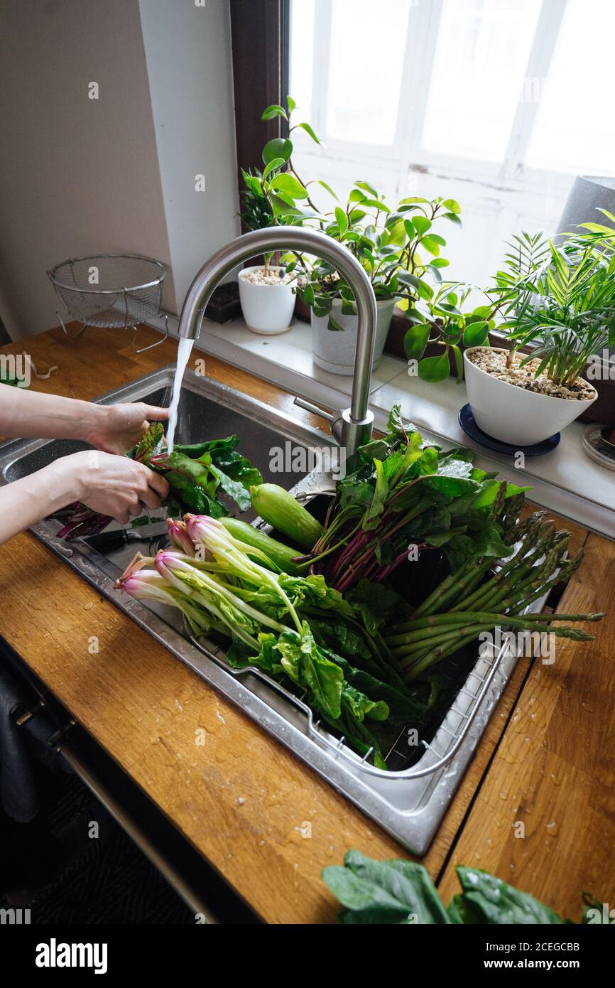 Washing asparagus hi-res stock photography and images - Alamy