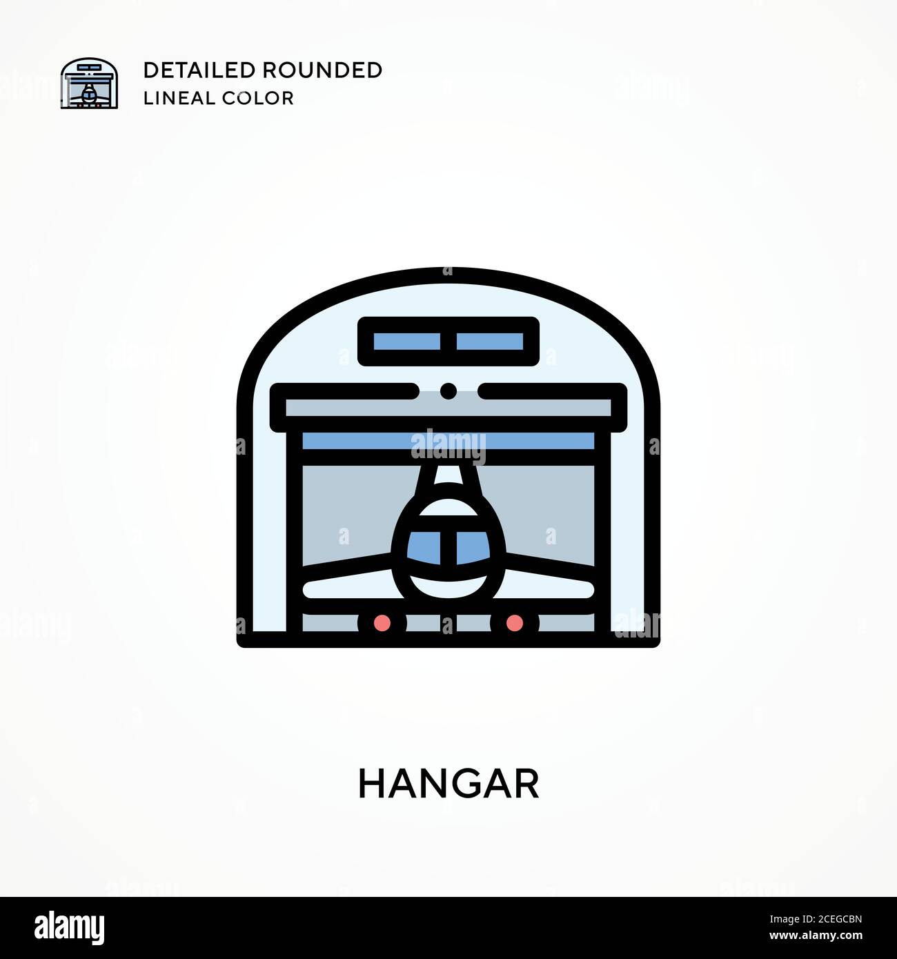Hangar detailed rounded lineal color. Modern vector illustration ...