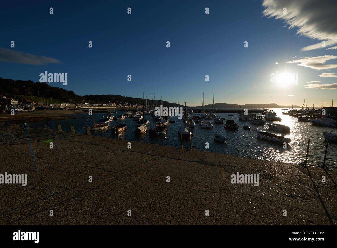 Beautiful historic Lyme Regis Dorset UK. UNESCO site, famous fossil ...