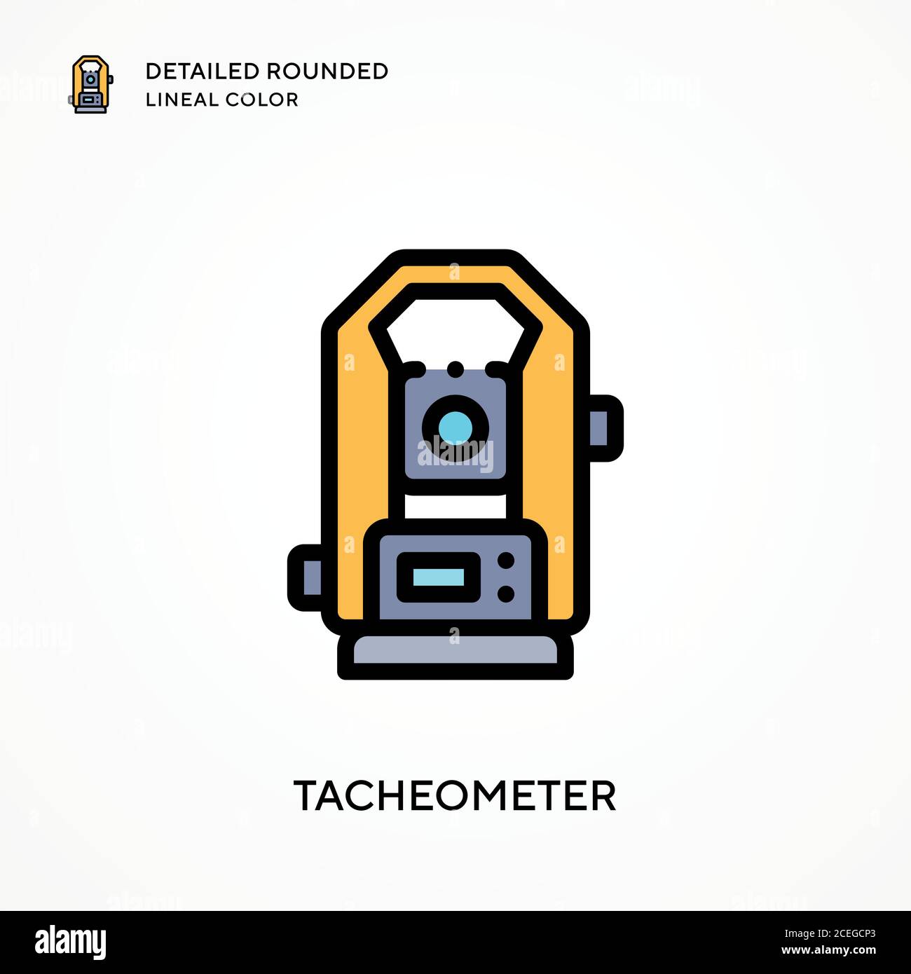 Tacheometer detailed rounded lineal color. Modern vector illustration ... Tacheometer detailed rounded lineal color. Modern vector illustration ...