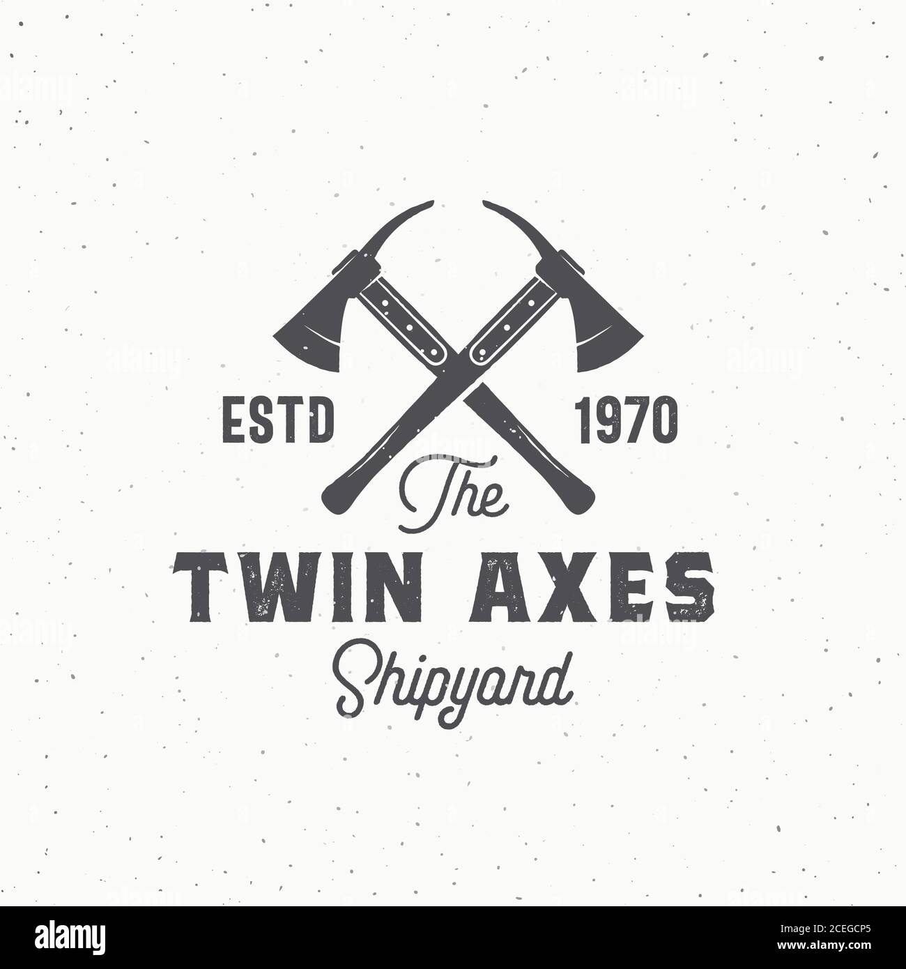 Twin Axes Abstract Vector Sign, Symbol or Logo Template. Crossed Ship ...