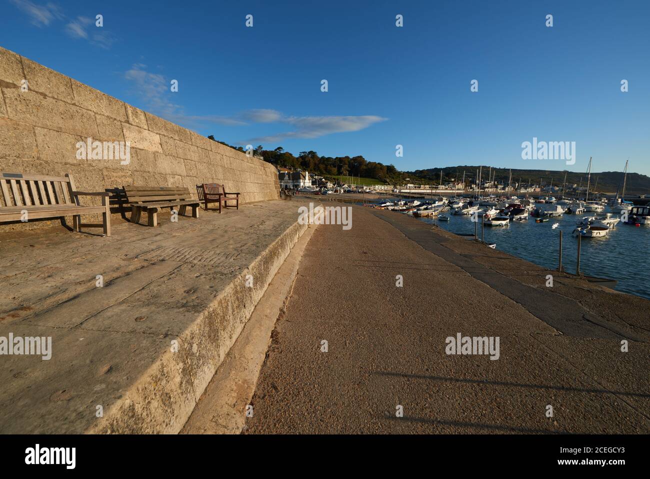 Beautiful historic Lyme Regis Dorset UK. UNESCO site, famous fossil ...