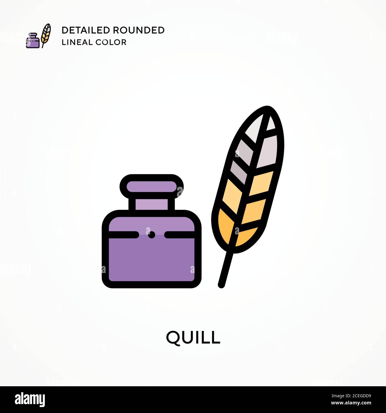 Quill detailed rounded lineal color. Modern vector illustration ...