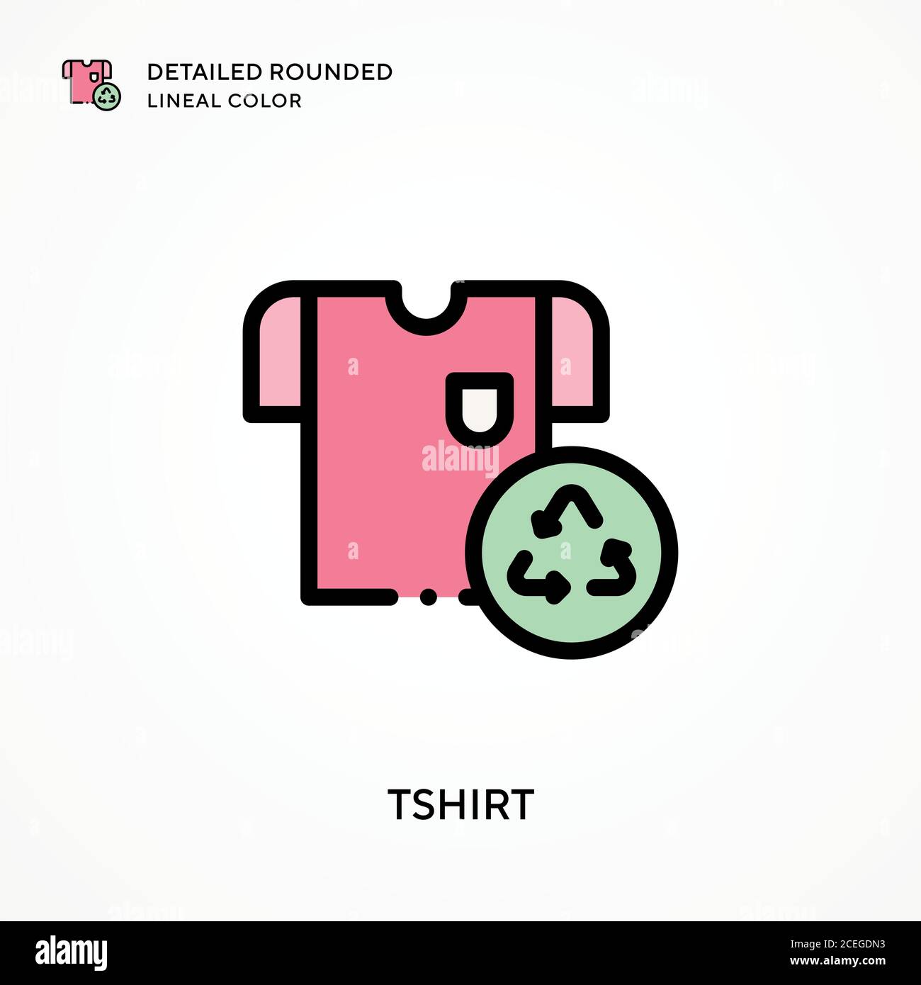 Tshirt detailed rounded lineal color. Modern vector illustration ...