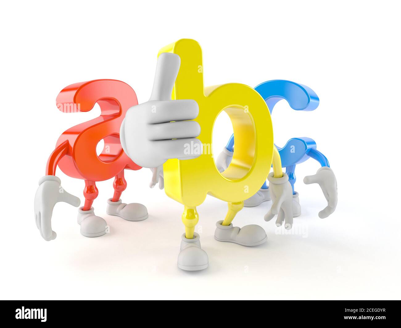 ABC character with thumbs up isolated on white background Stock Photo ...