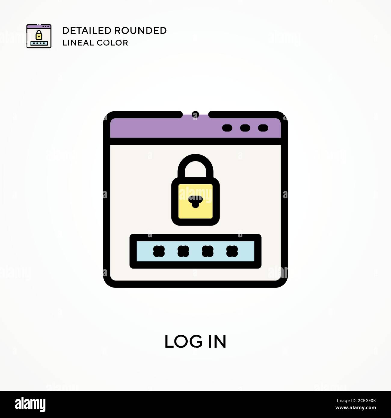 Log in detailed rounded lineal color. Modern vector illustration ...