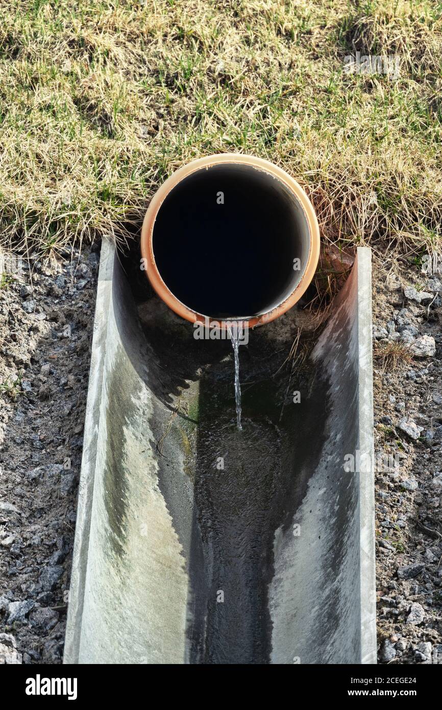 Drainage system under road to remove moisture. Road construction of ...