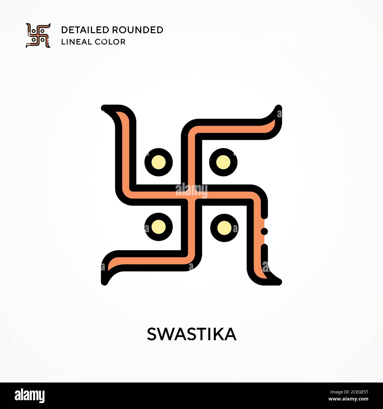 Swastika detailed rounded lineal color. Modern vector illustration concepts. Easy to edit and ...