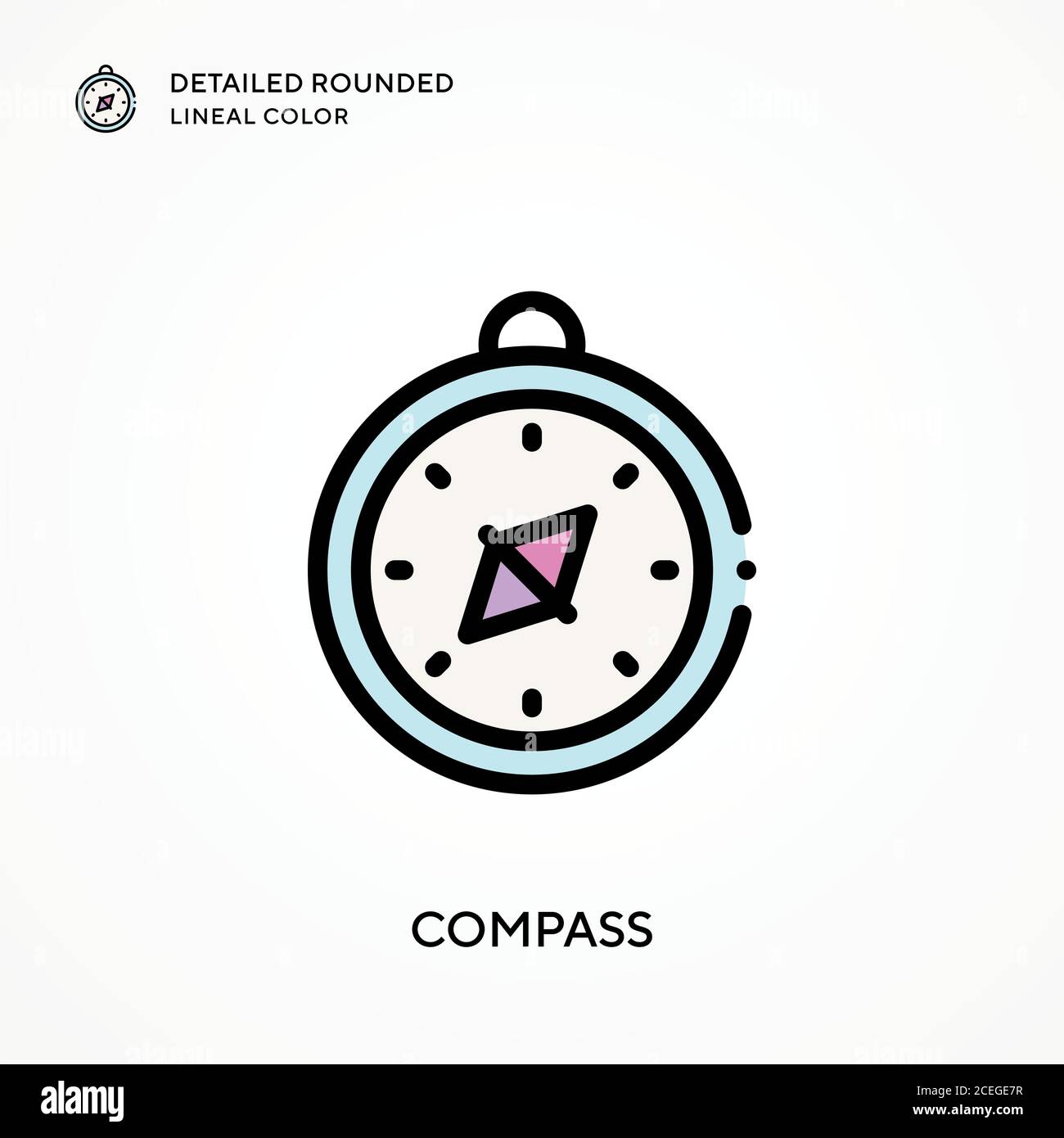 Compass detailed rounded lineal color. Modern vector illustration ...