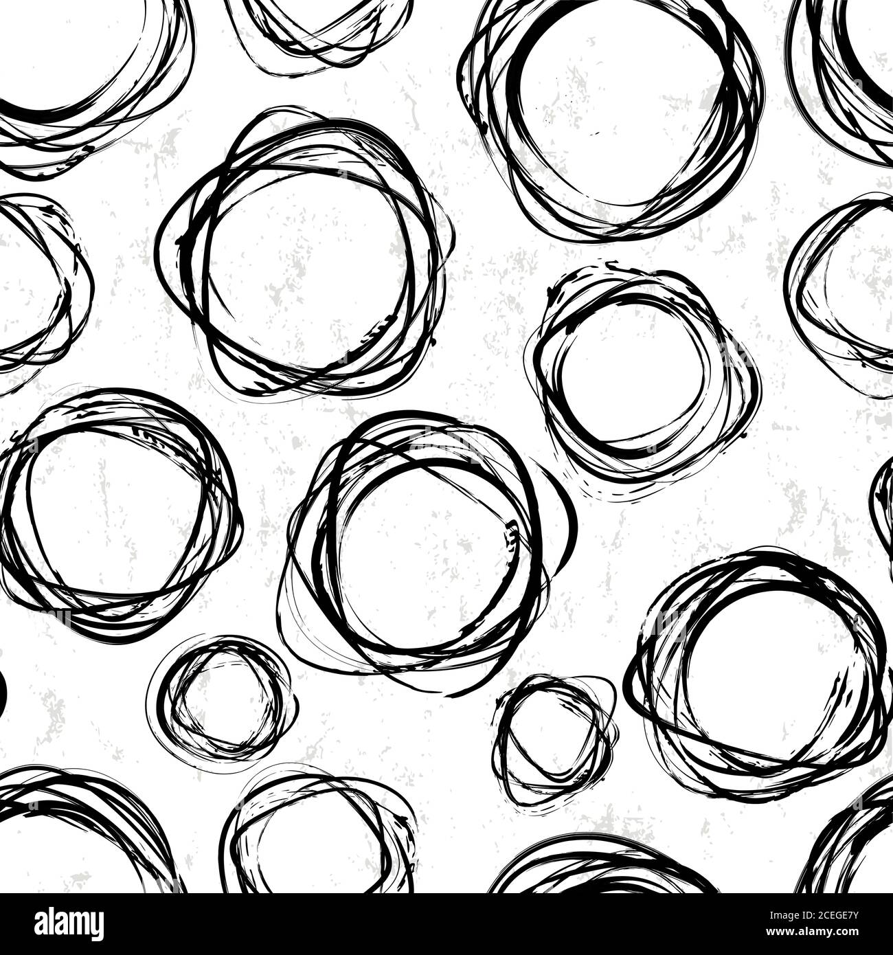 seamless abstract circle pattern, with strokes and splashes, black and ...