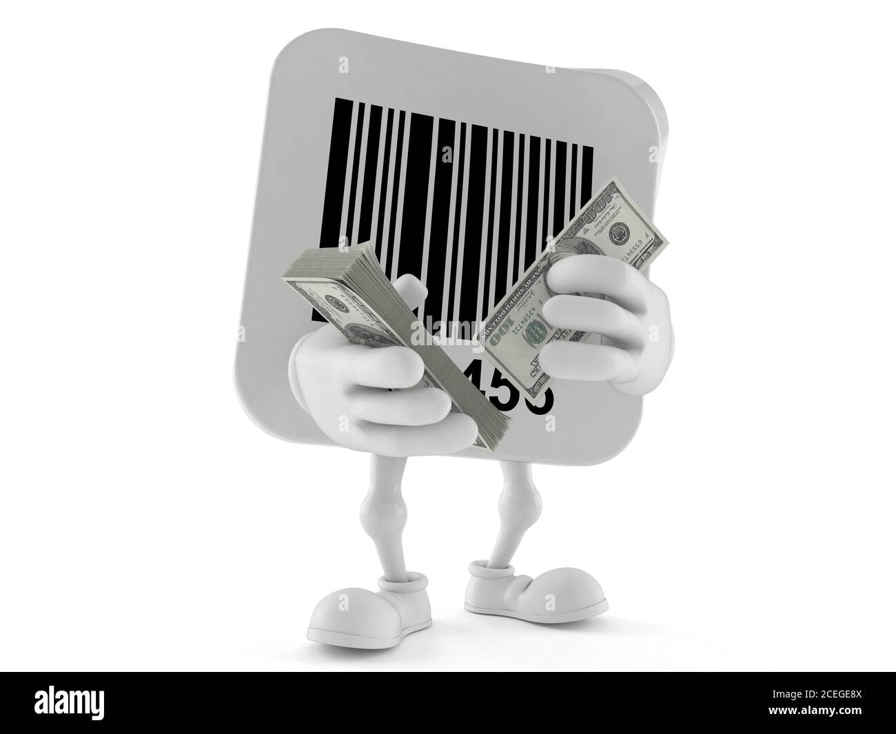 Barcode character with money isolated on white background Stock Photo ...