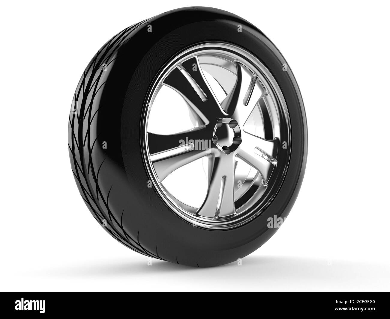 Car wheel isolated on white background Stock Photo - Alamy