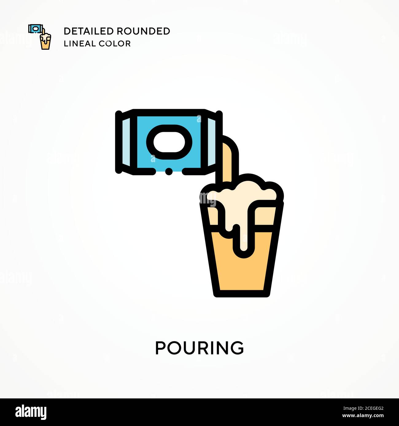Pouring detailed rounded lineal color. Modern vector illustration ...