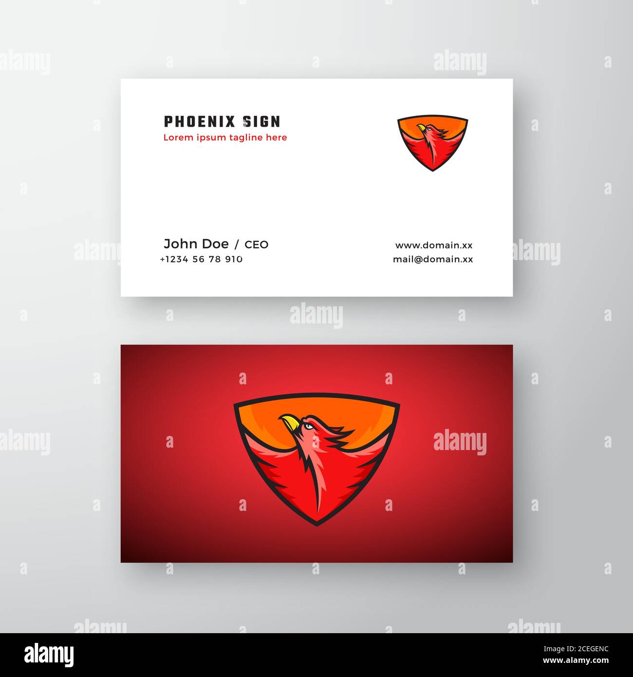 Phoenix Abstract Vector Logo and Business Card Template. Flying Fire ...