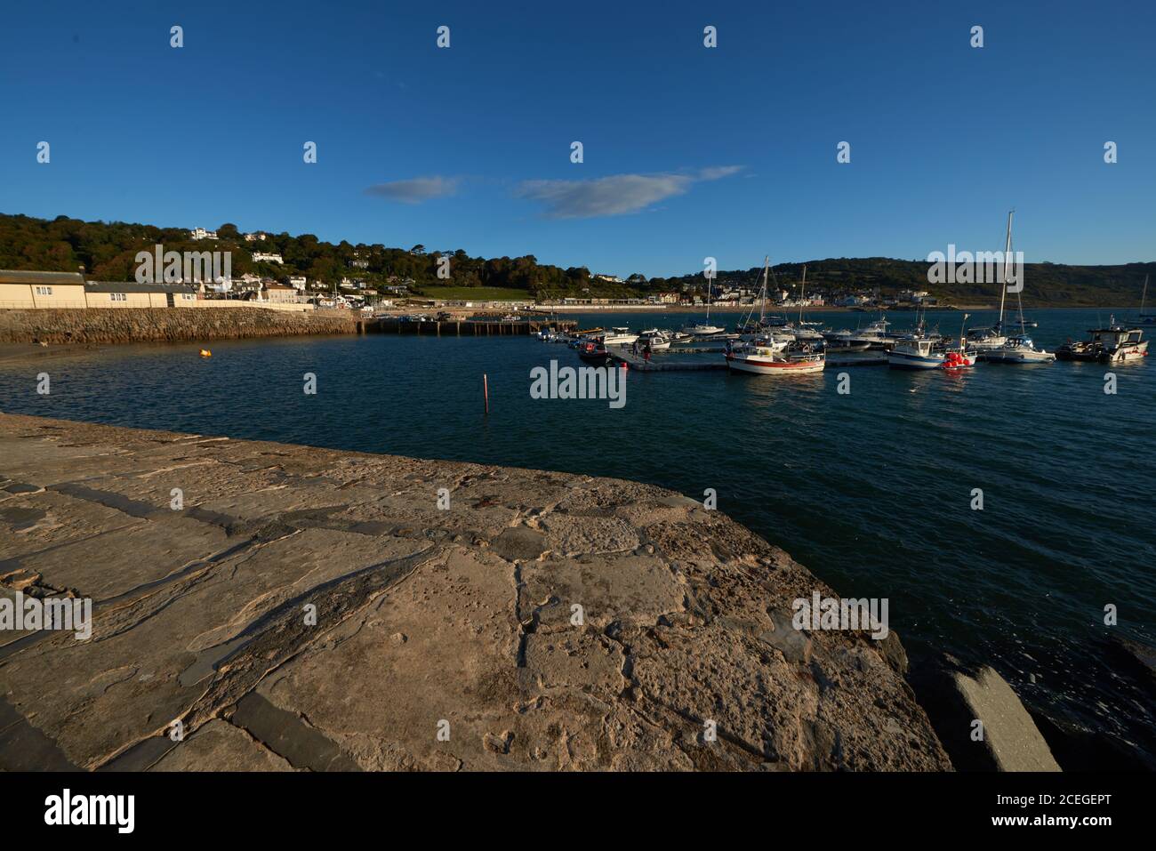 Beautiful historic Lyme Regis Dorset UK. UNESCO site, famous fossil ...