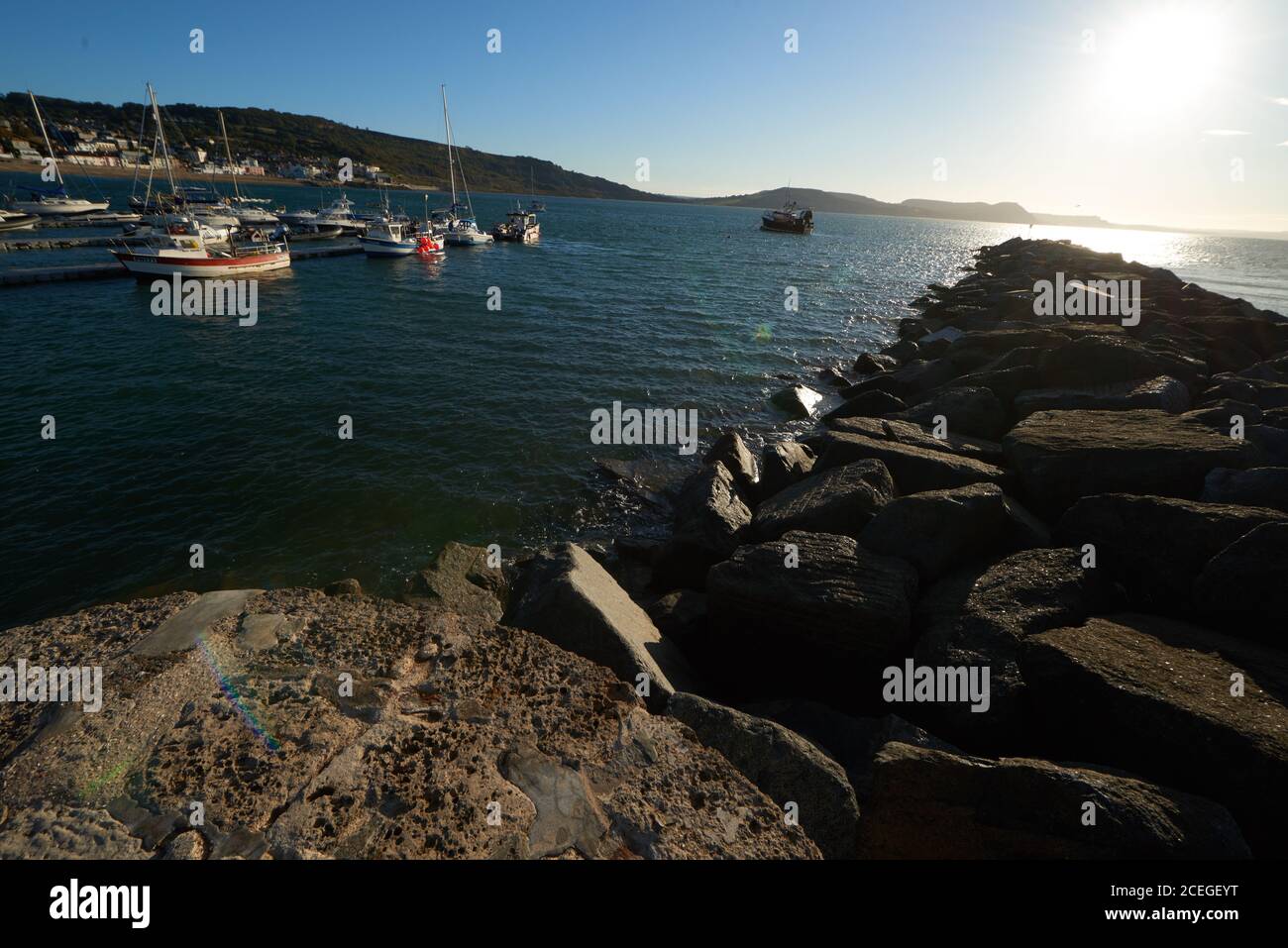 Beautiful historic Lyme Regis Dorset UK. UNESCO site, famous fossil ...