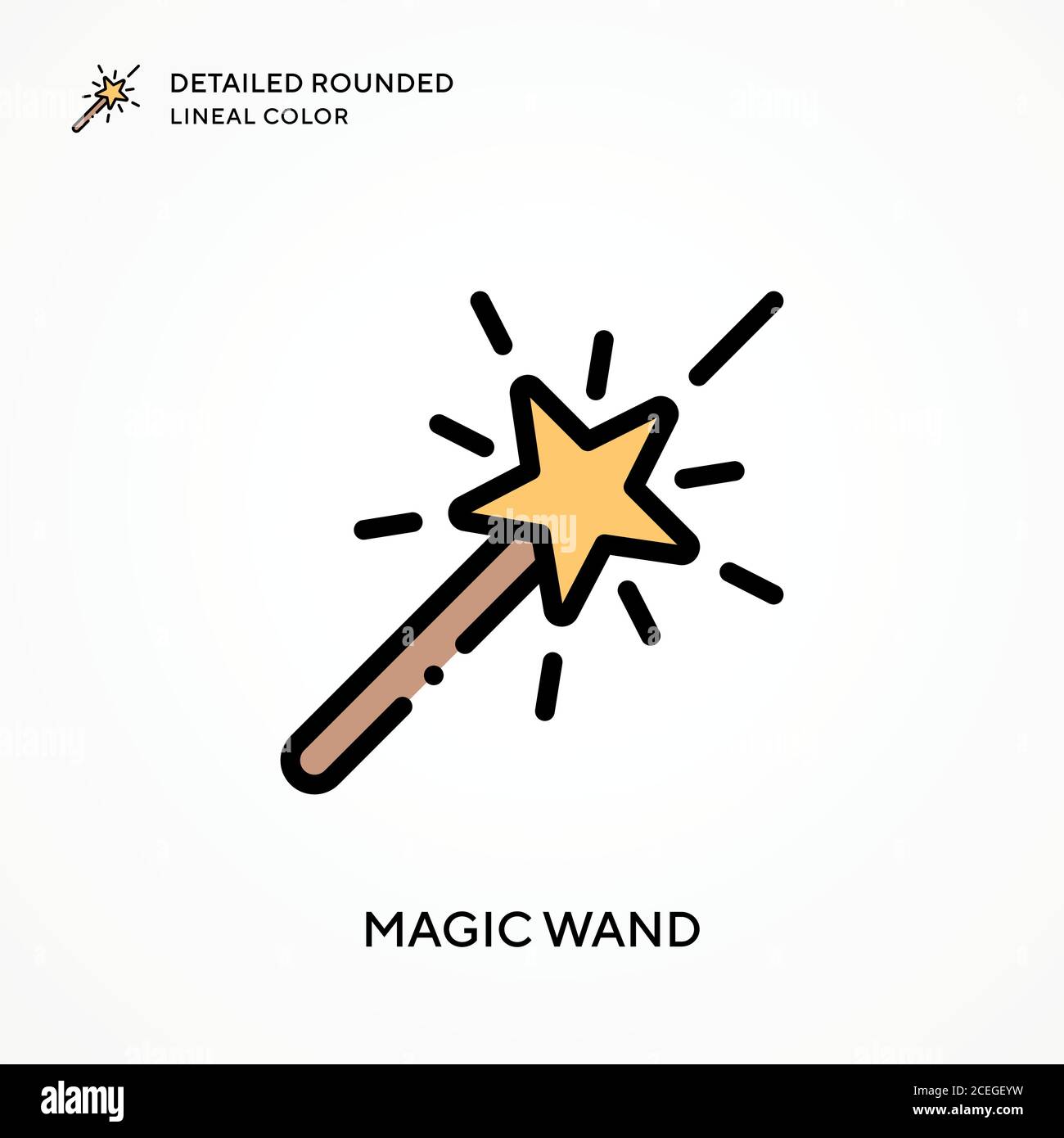 Magic wand detailed rounded lineal color. Modern vector illustration ...