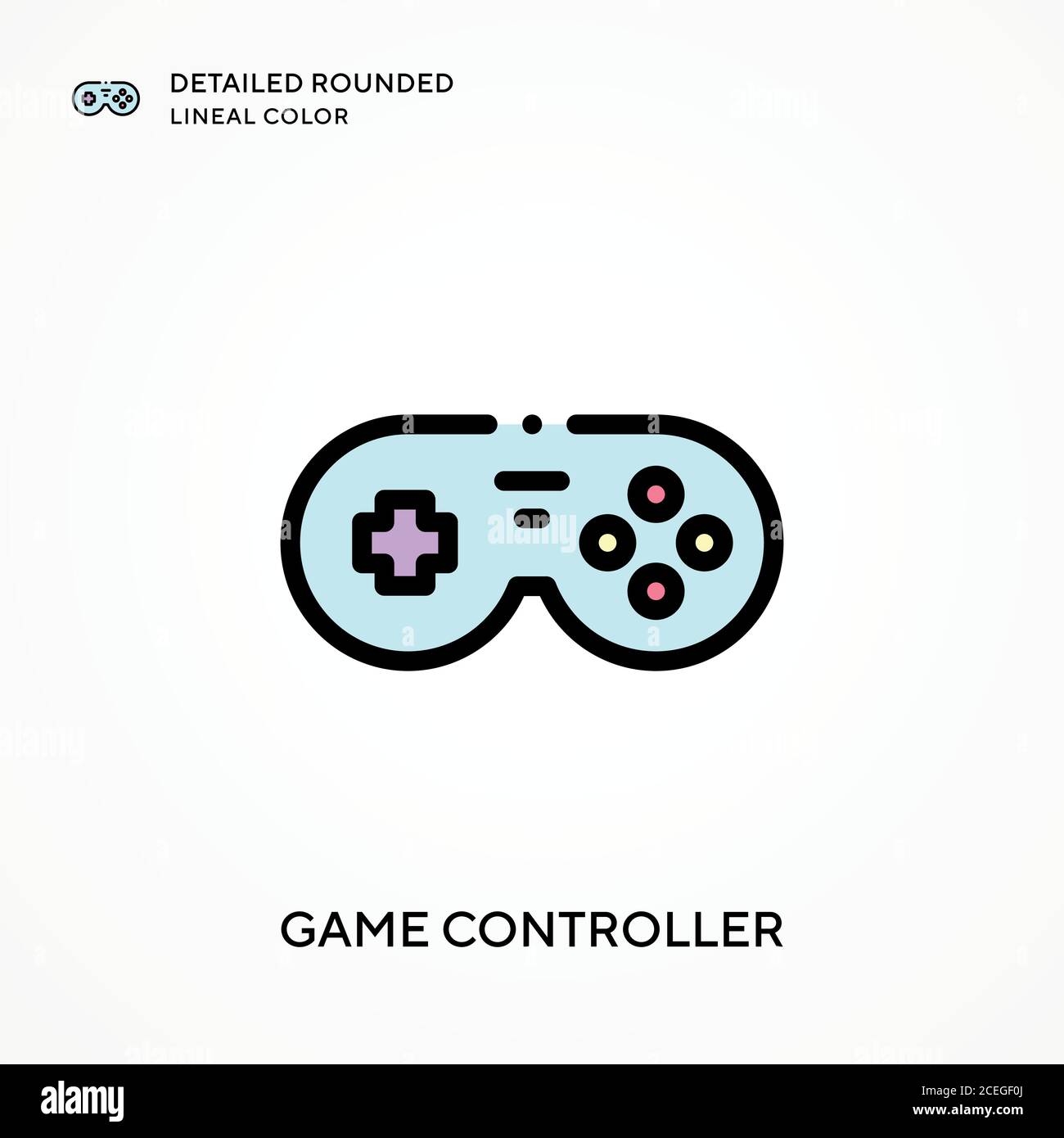 Game controller detailed rounded lineal color. Modern vector ... Game controller detailed rounded lineal color. Modern vector ...