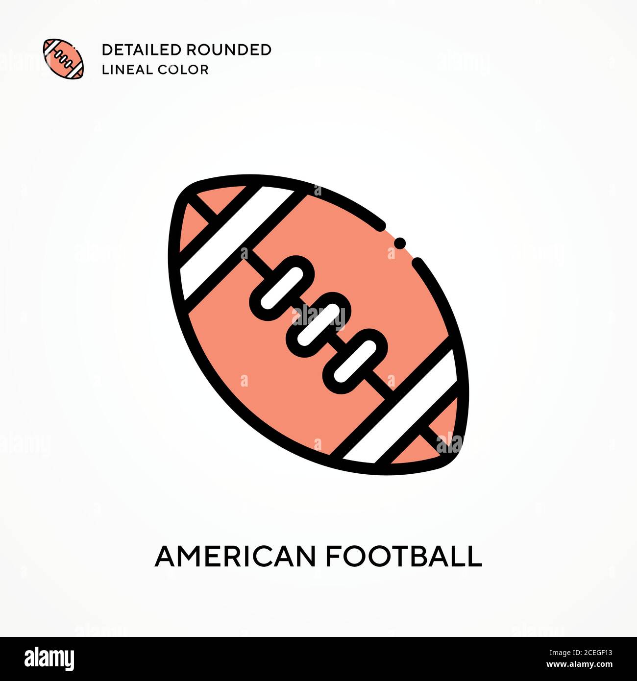 American football detailed rounded lineal color. Modern vector ...