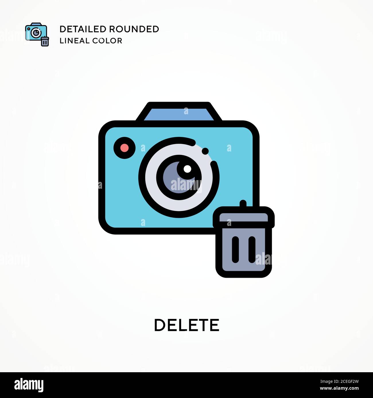 Delete detailed rounded lineal color. Modern vector illustration ...