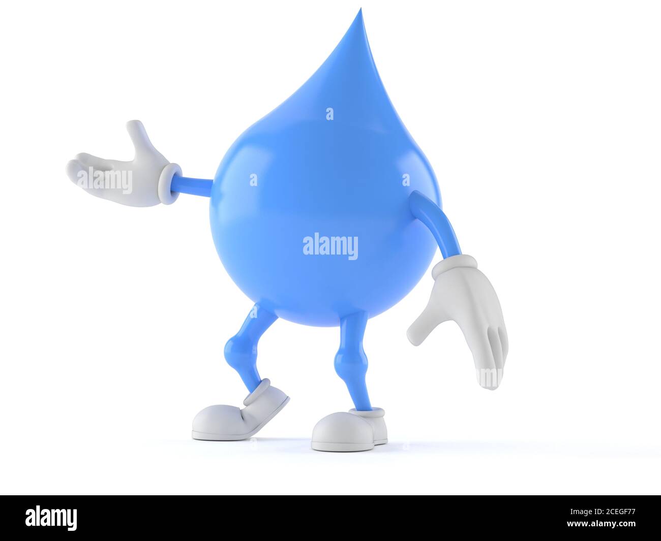 Water drop character isolated on white background Stock Photo - Alamy