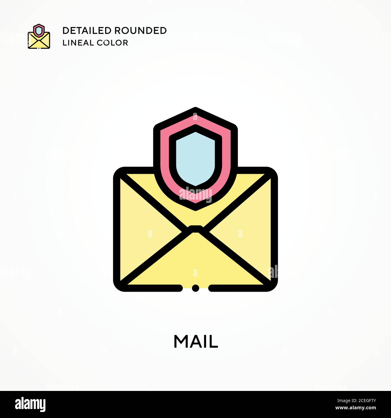 Mail detailed rounded lineal color. Modern vector illustration concepts ...