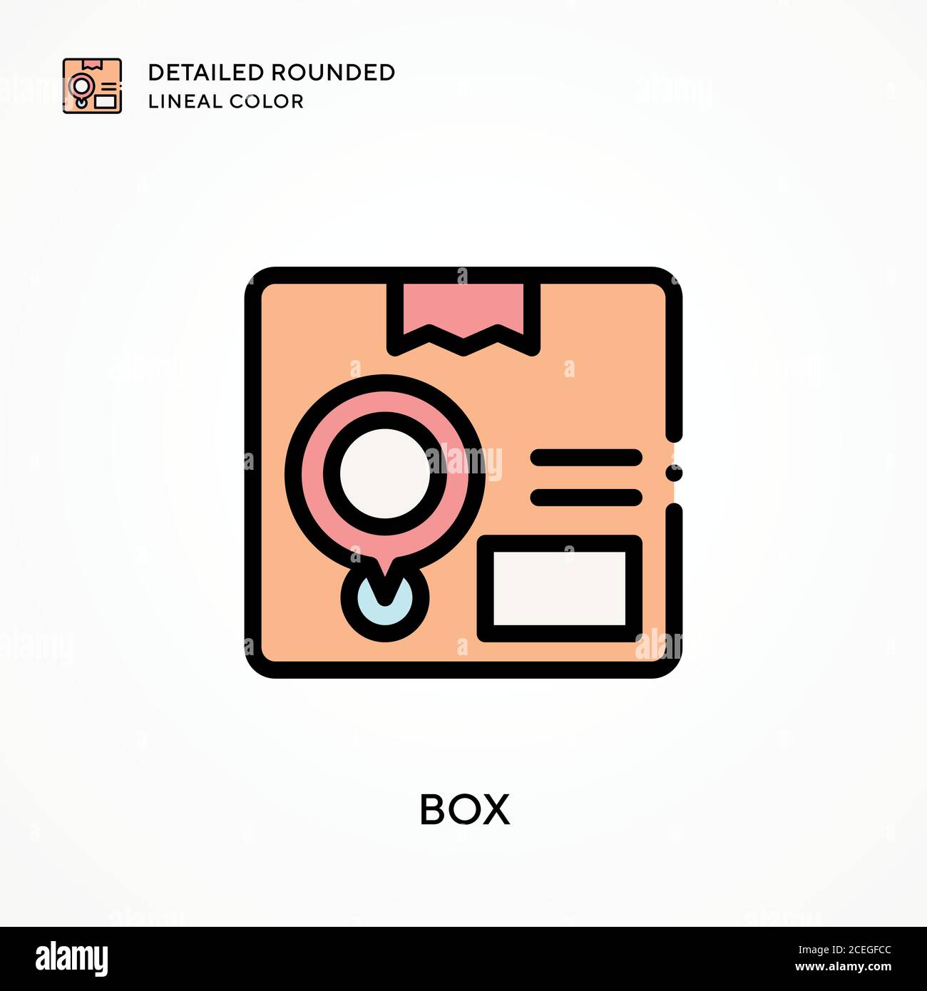 Box detailed rounded lineal color. Modern vector illustration concepts ...