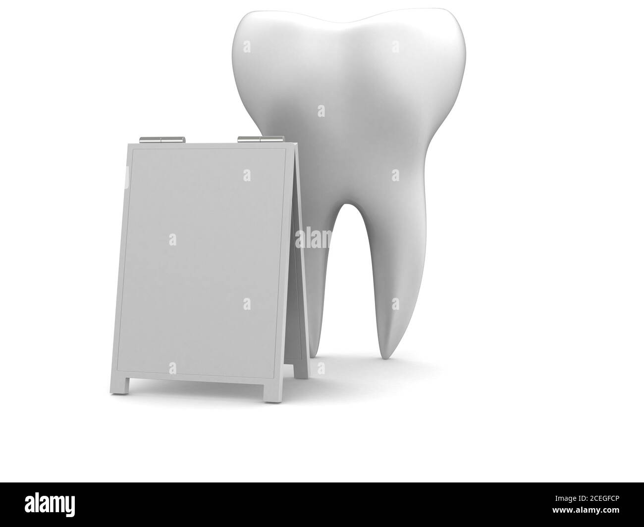 Tooth with blank board isolated on white background Stock Photo - Alamy