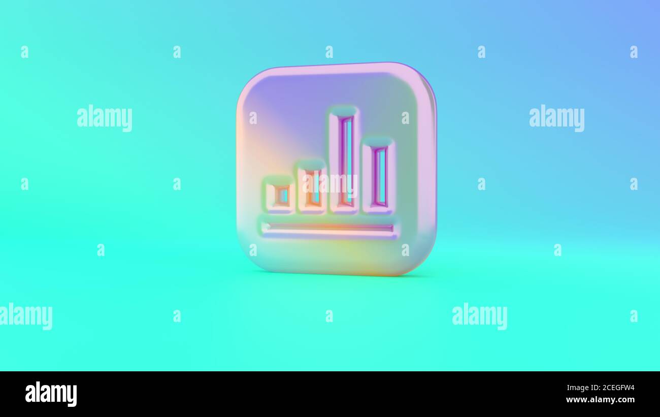 Colorful vibrant 3d rendering puffed icon of financial app in iOS style ...