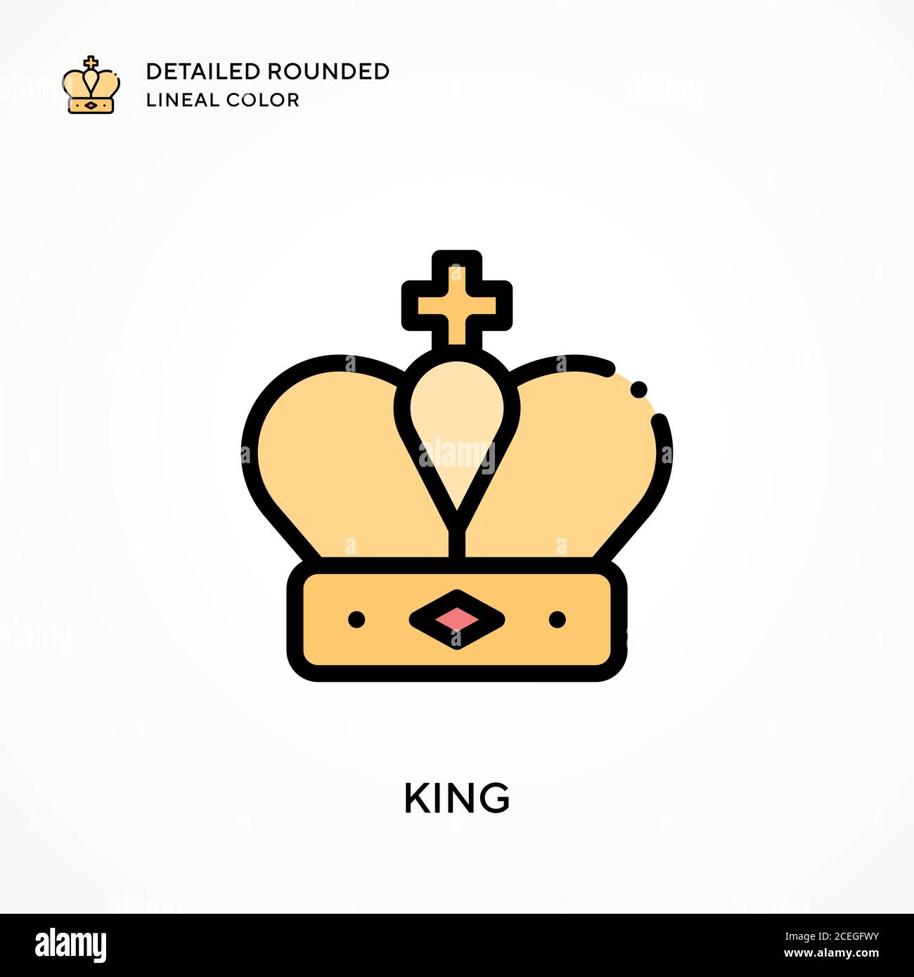 King detailed rounded lineal color. Modern vector illustration concepts ...